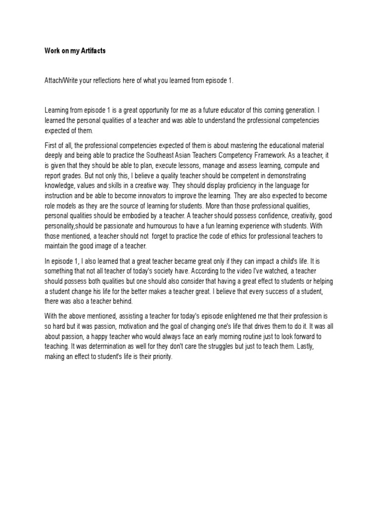 FS2 Learning Artifacts - EP1 | PDF