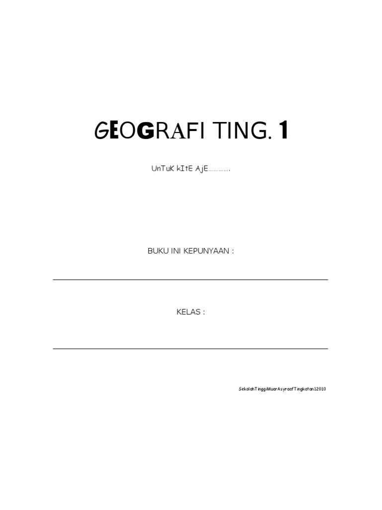 Nota Geografi Ting. 1 | PDF