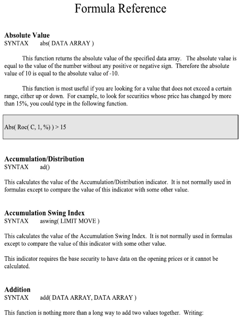 Metastock Formula | PDF | Market Trend | Financial Economics