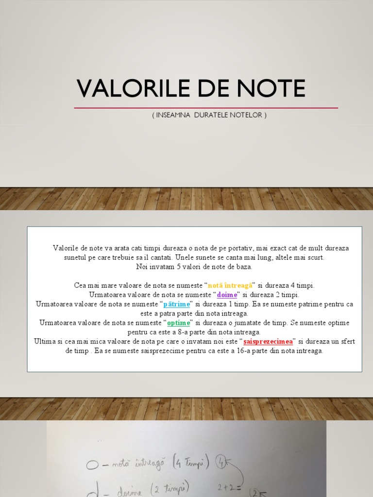 Valorile de Note | PDF