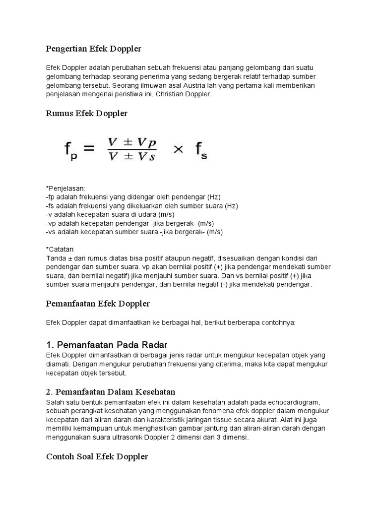 Efek Doppler dan Penerapannya | PDF