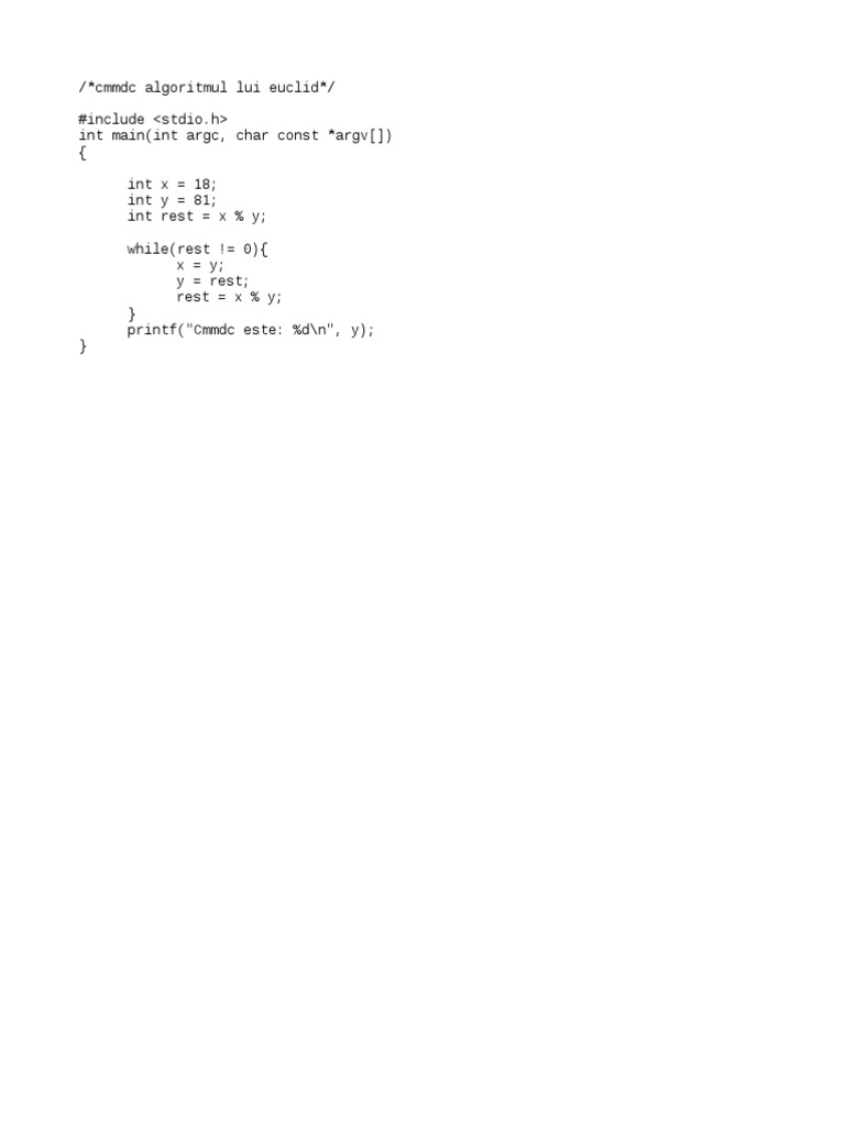 Algoritm Euclid | PDF