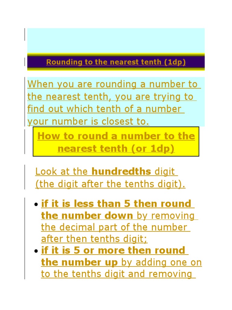 Rounding To The Nearest Rule | PDF | Teaching Methods & Materials