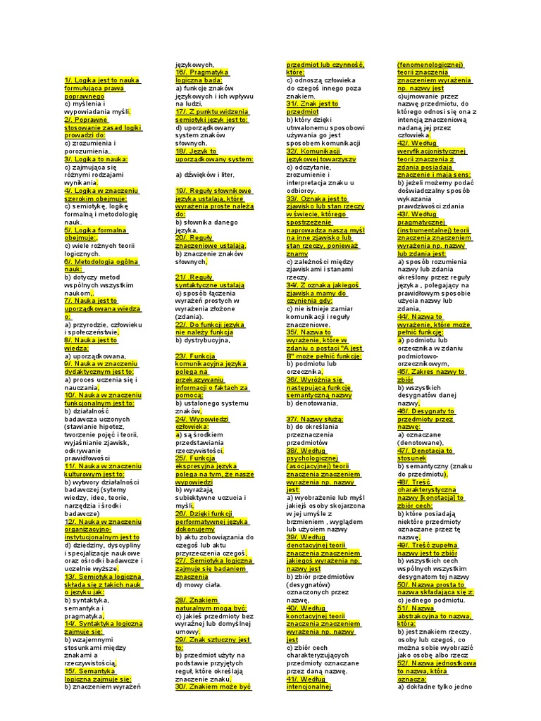 Gotowe Sciagi Do Wydrukowania Z Logiki 2 | PDF