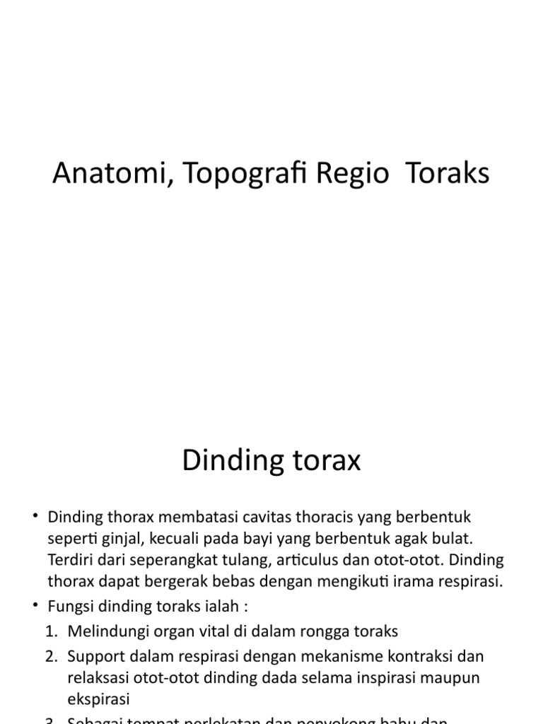 Anatomi, Topografi Regio Toraks - Fis Respirasi | PDF
