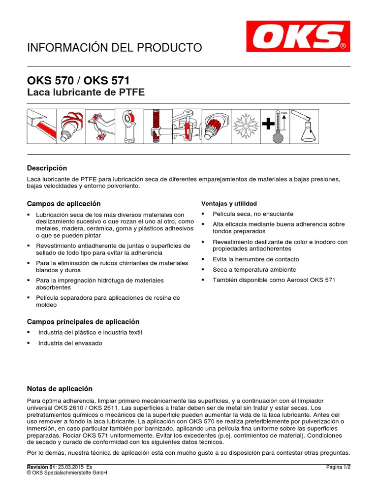 PI OKS 570 OKS 571 Rev01 ES | PDF | Lubricante | El plastico