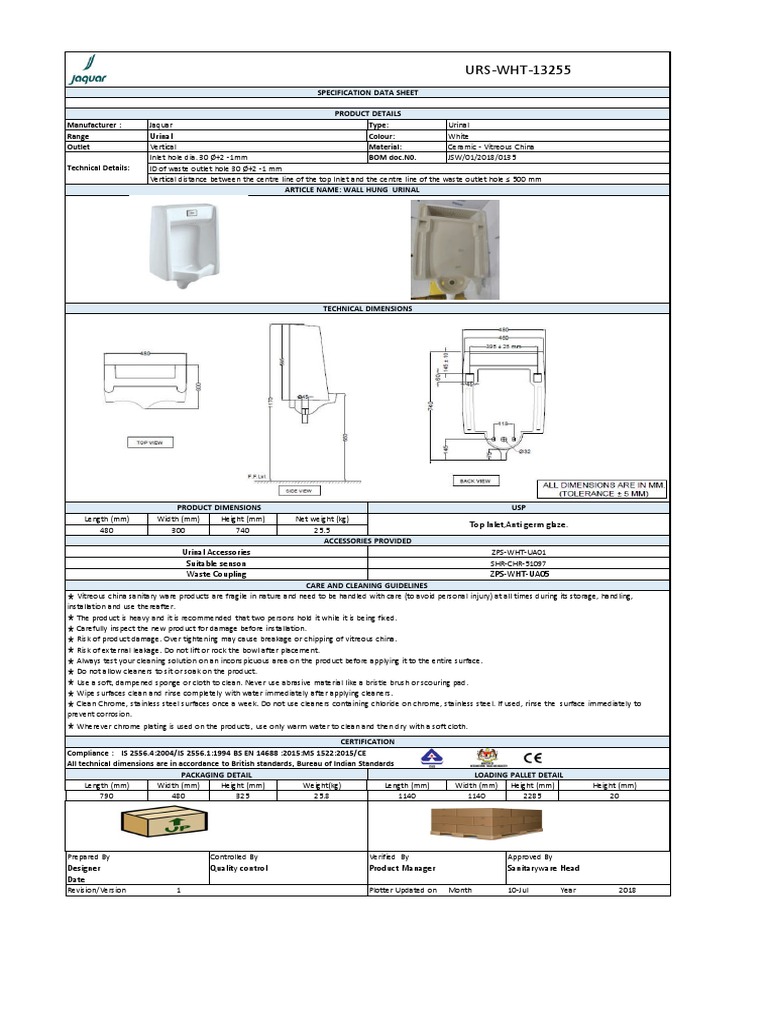 Urs WHT 13255 | PDF | Stainless Steel | Materials