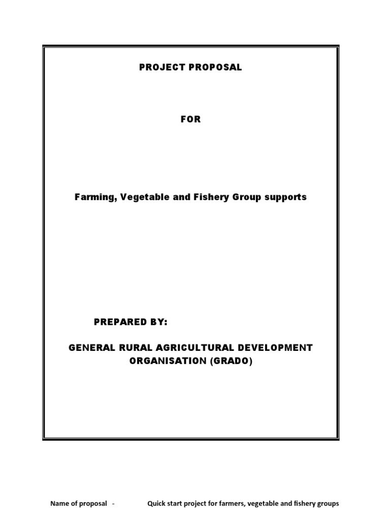 Agriculture and Fisheries Project Proposal | PDF | Agriculture | Irrigation