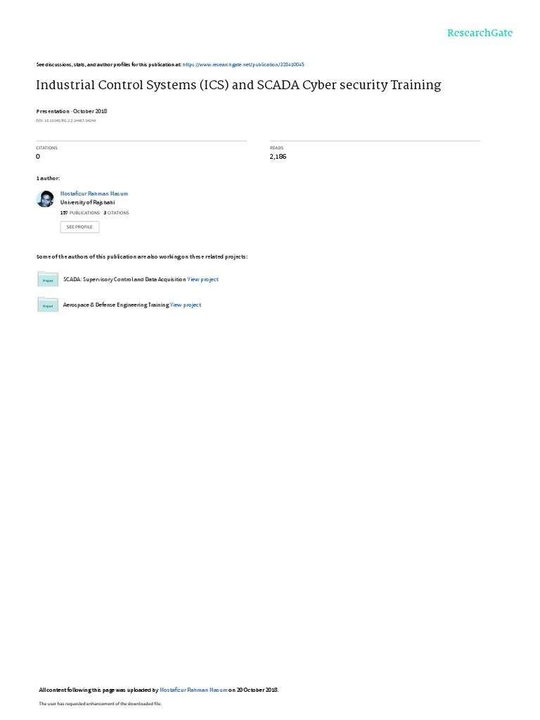 Industrial Control Systems (ICS) and SCADA Cyber Security Training ...