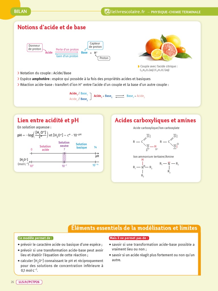PC T ch1 Bilan | PDF | Acide | Ph