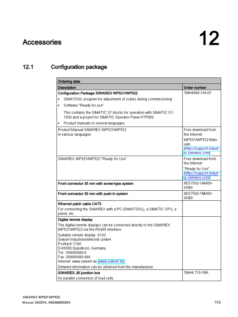 Manual SIWAREX WP521 WP522 en - PDF Page 169 | PDF | Electrical Engineering | Computer Engineering