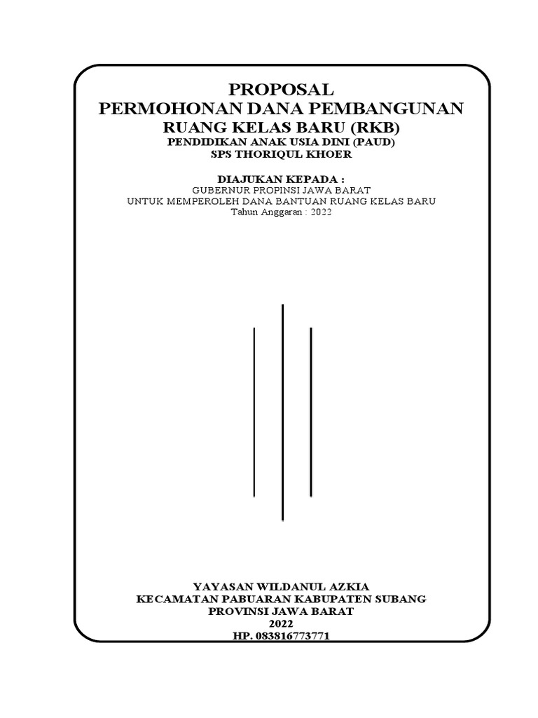 Proposal Permohonan Dana Rehab Bangunan MDTA 2022 | PDF