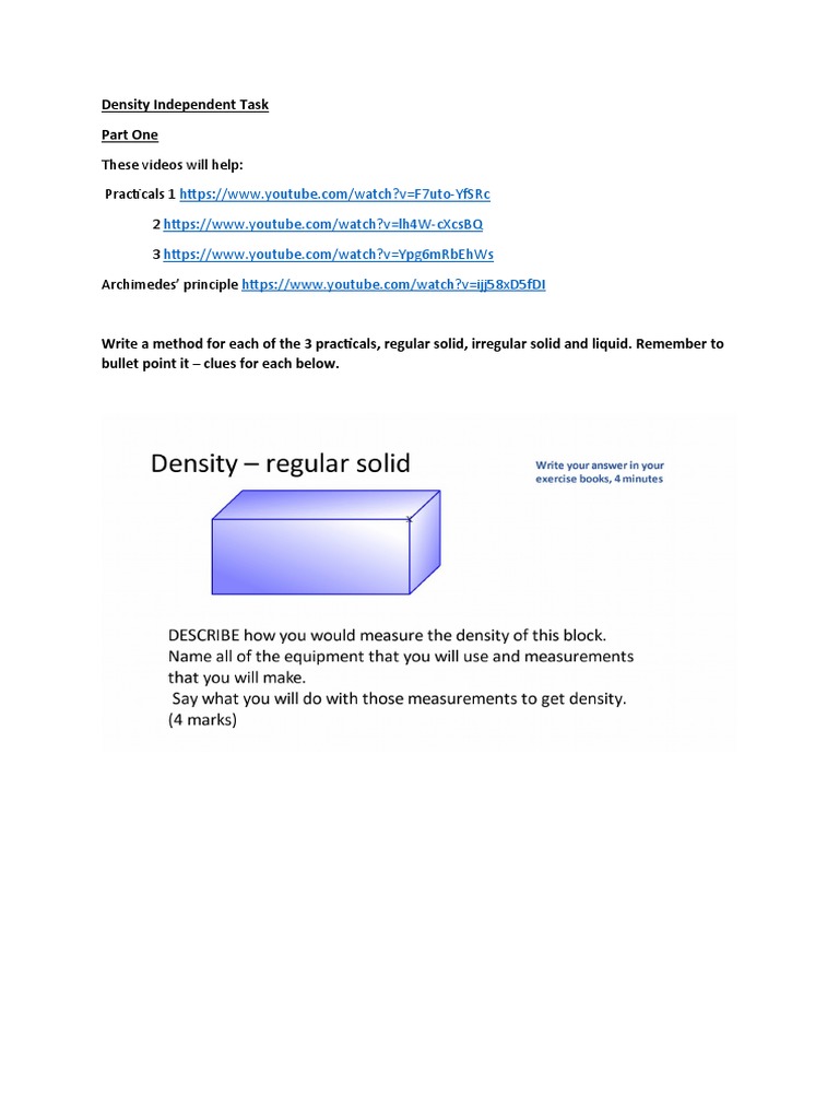 Density Practical Method Guide | PDF
