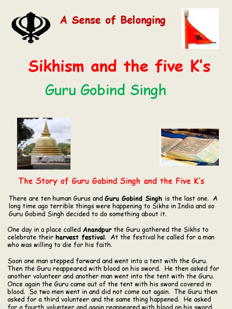 Sikhism and The Five K'S: Guru Gobind Singh | PDF | Bhakti Movement ...