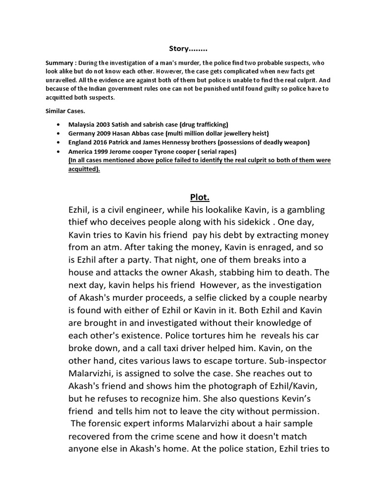 Plot.: Story....... | PDF | Police | Crimes