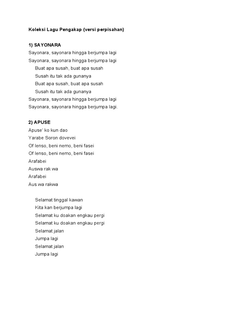 Koleksi Lagu Pengakap | PDF