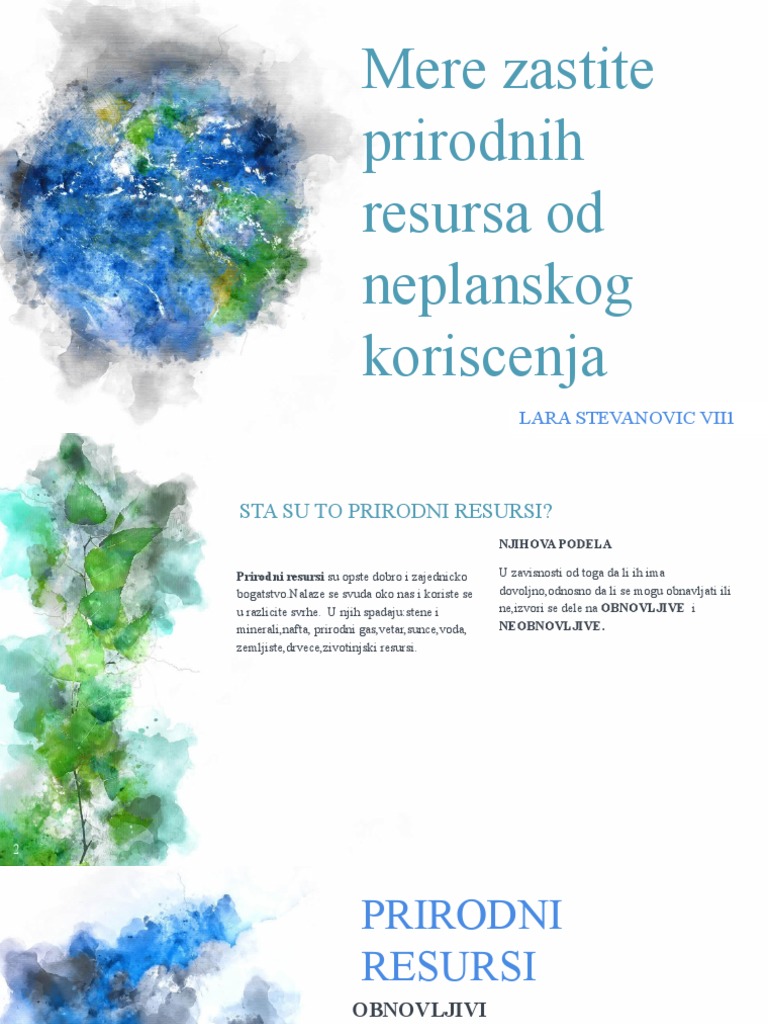 Mere Zastite Prirodnih Resursa Od Neplanskog Koriscenja | PDF