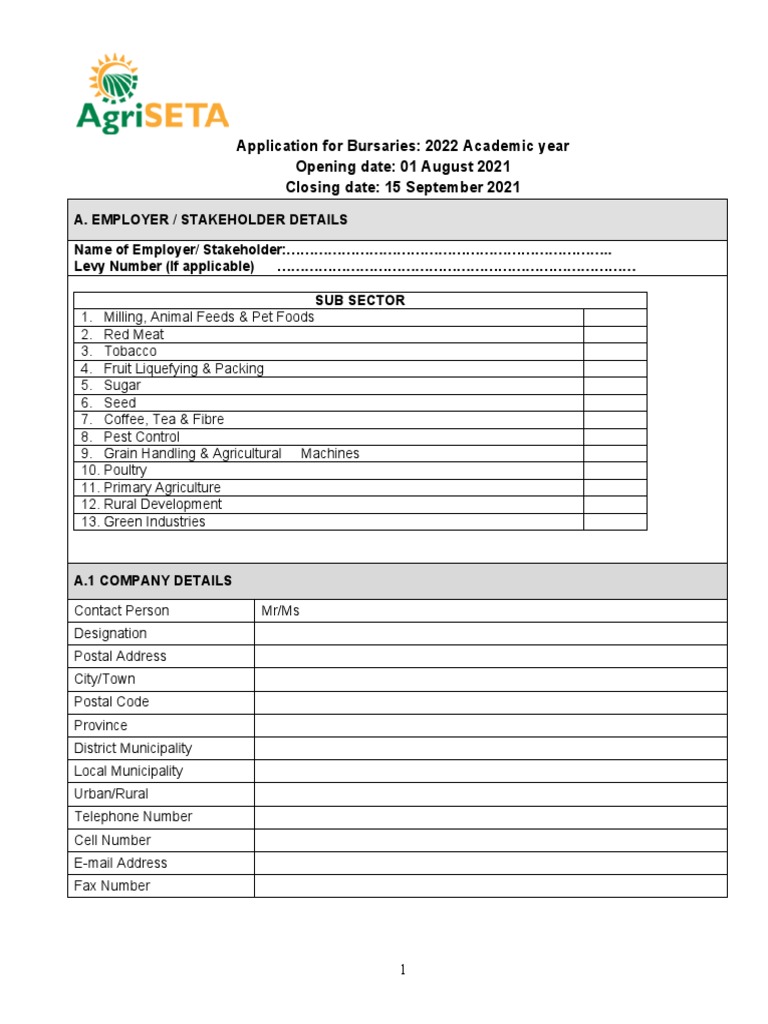 Bursaries Application Form 2022 | PDF | Academic Degree | Bachelor's Degree