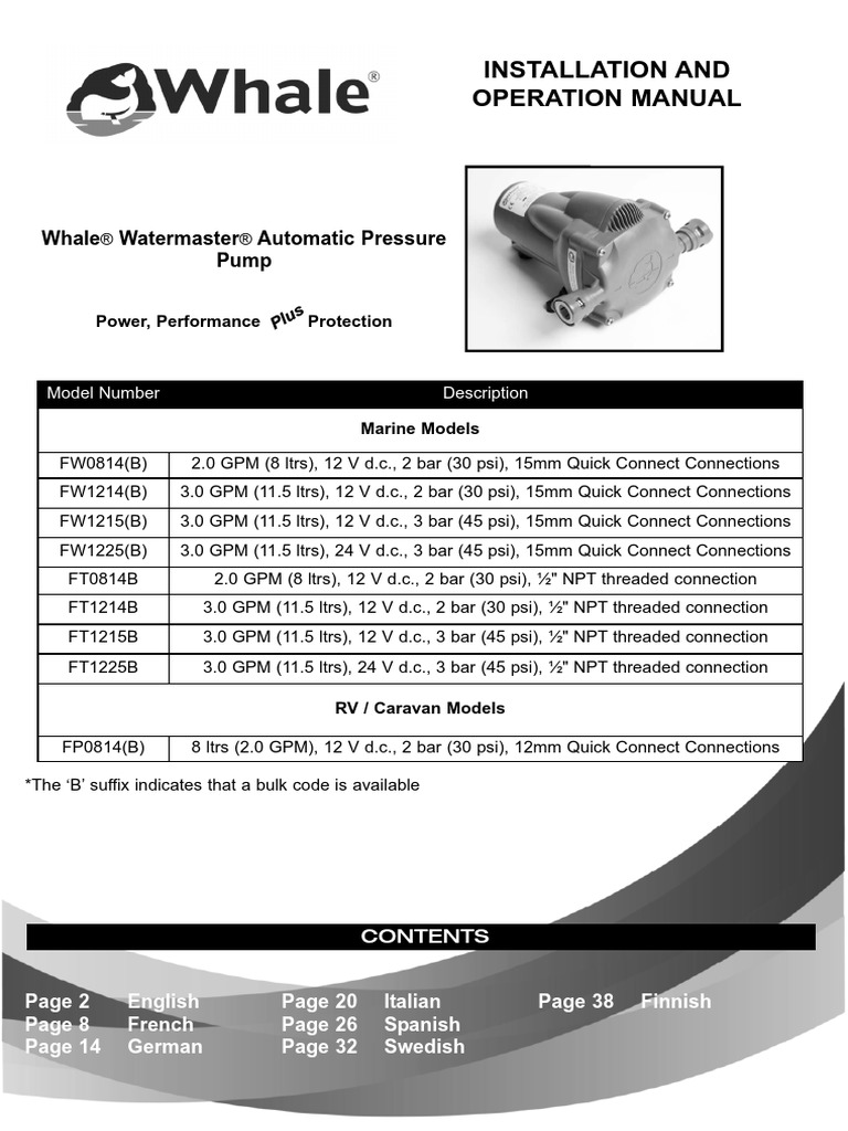 Whale Pump | PDF | Pump | Electrical Wiring