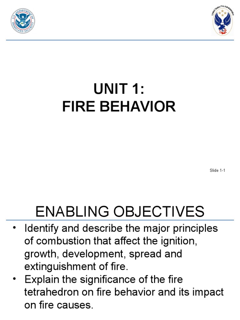 Unit 1: Fire Behavior: Slide 1-1 | PDF | Fires | Combustion