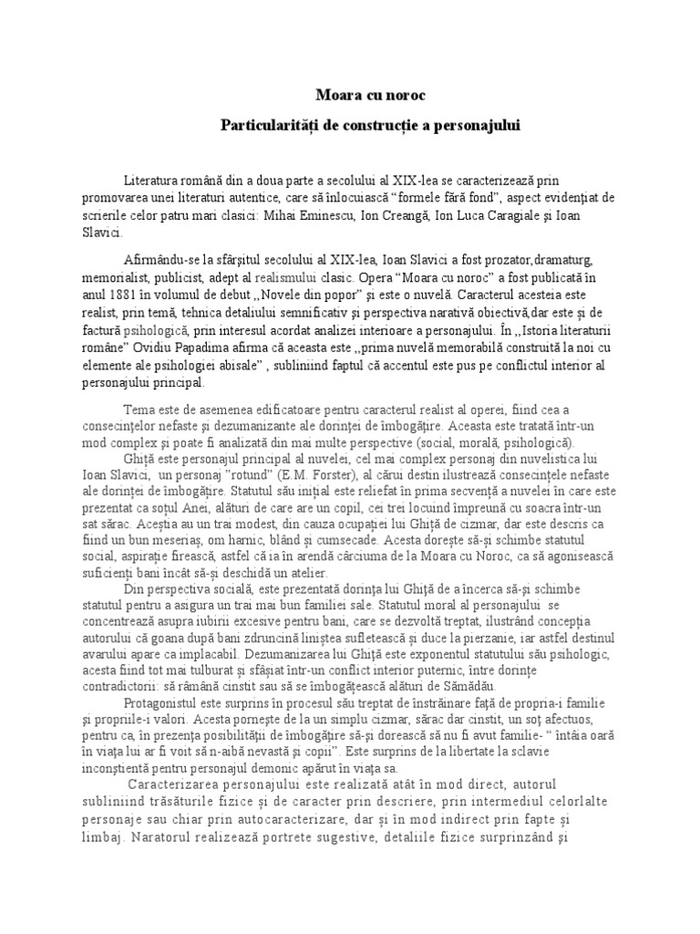 Ghiță - Caracterizare | PDF