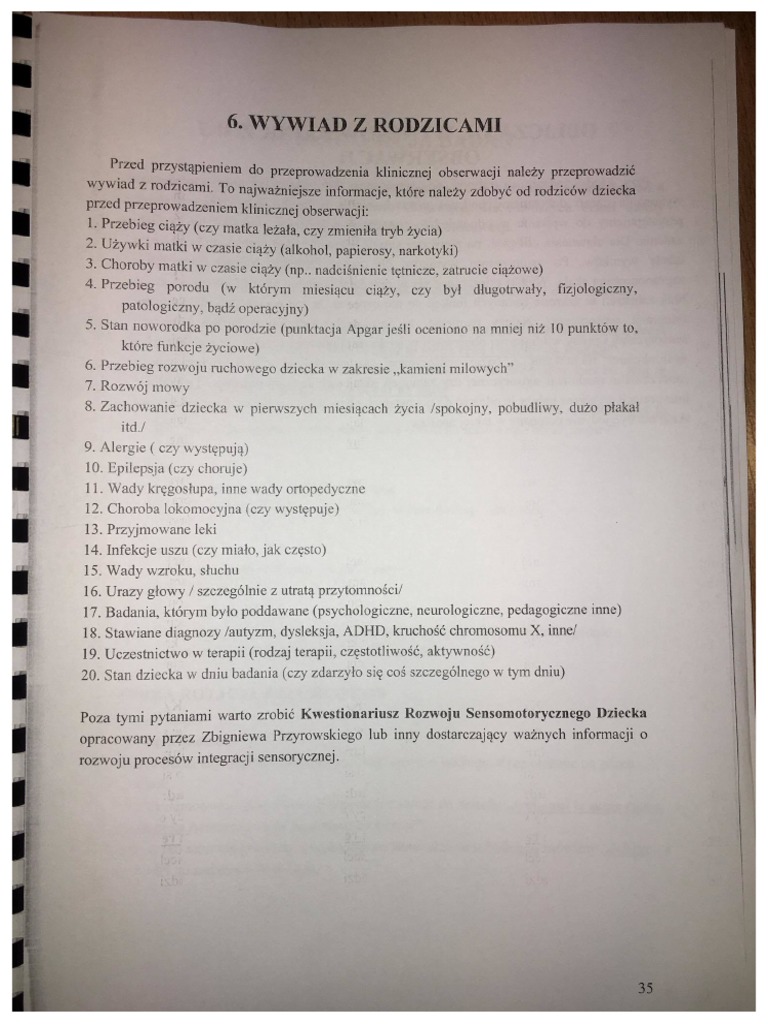 5b Obserwacja Kliniczna Zbigniew Przyrowski Arkusz | PDF