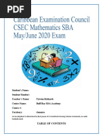 CSEC Math SBA Basics | PDF | Data | Teaching Mathematics