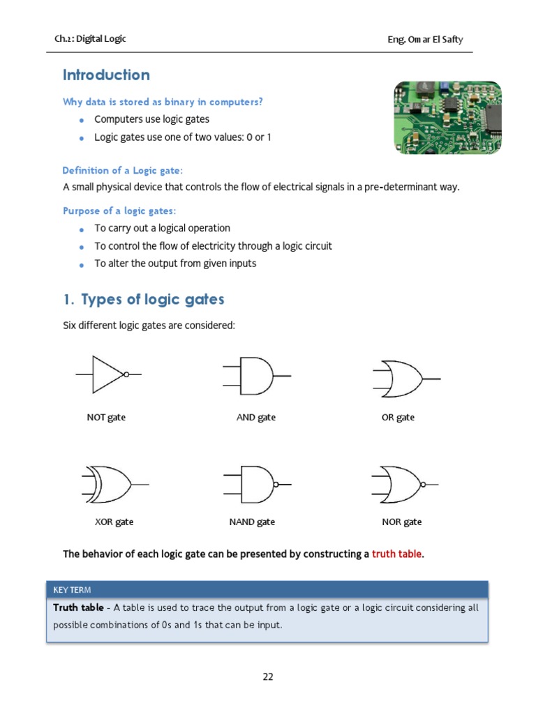 CH 2 - Digital Logic | PDF | Logic Gate | Computing
