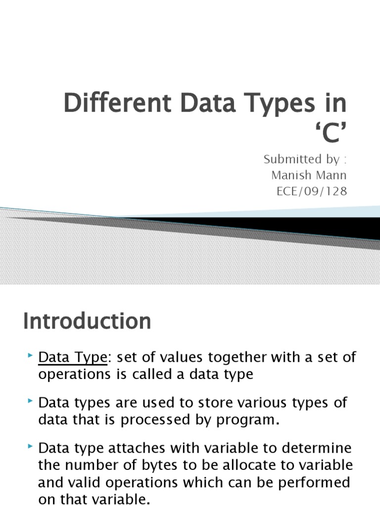Different Data Types In C Pdf Integer Computer Science Pointer Computer Programming