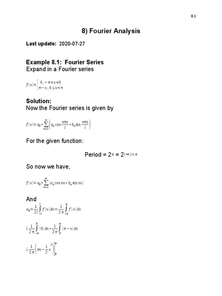 Fourier Series Examples and Solutions | PDF | Sine | Space