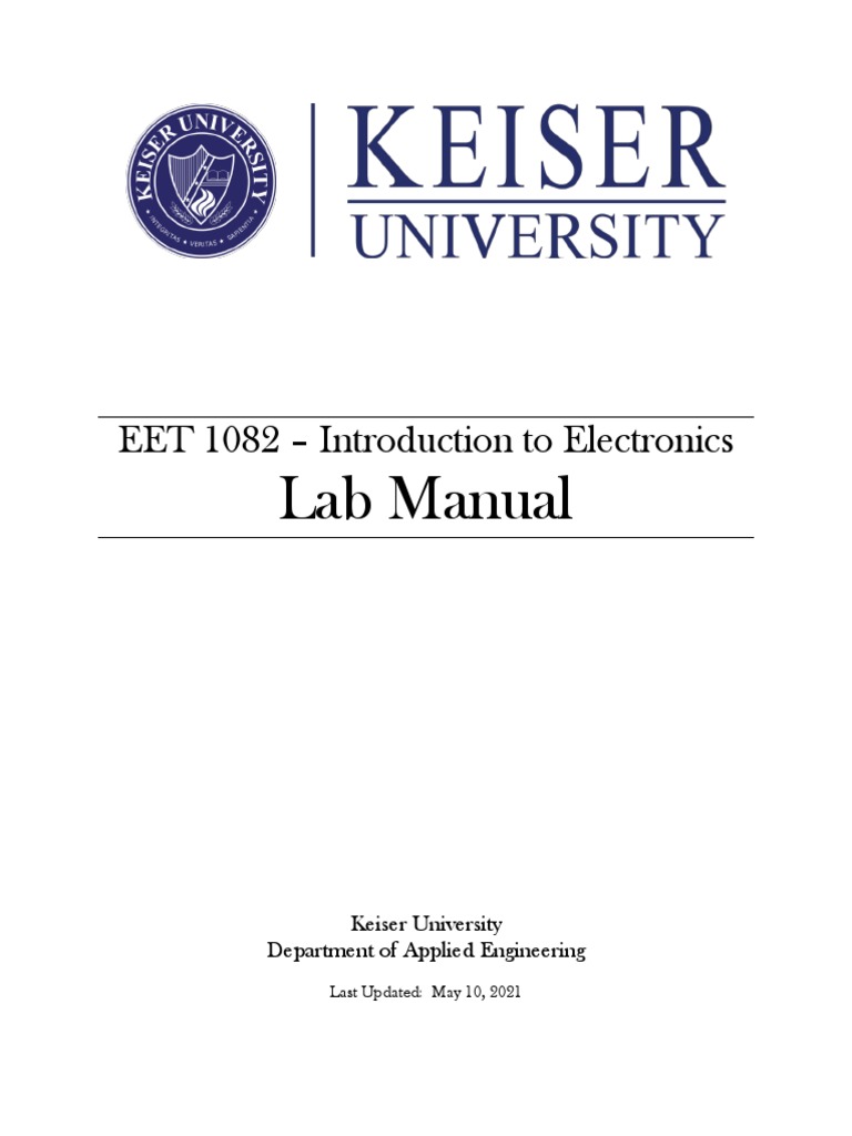 Lab Manual: EET 1082 - Introduction To Electronics | Download Free PDF ...