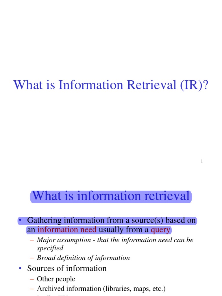 An Introduction to Information Retrieval: Defining Key Concepts and ...