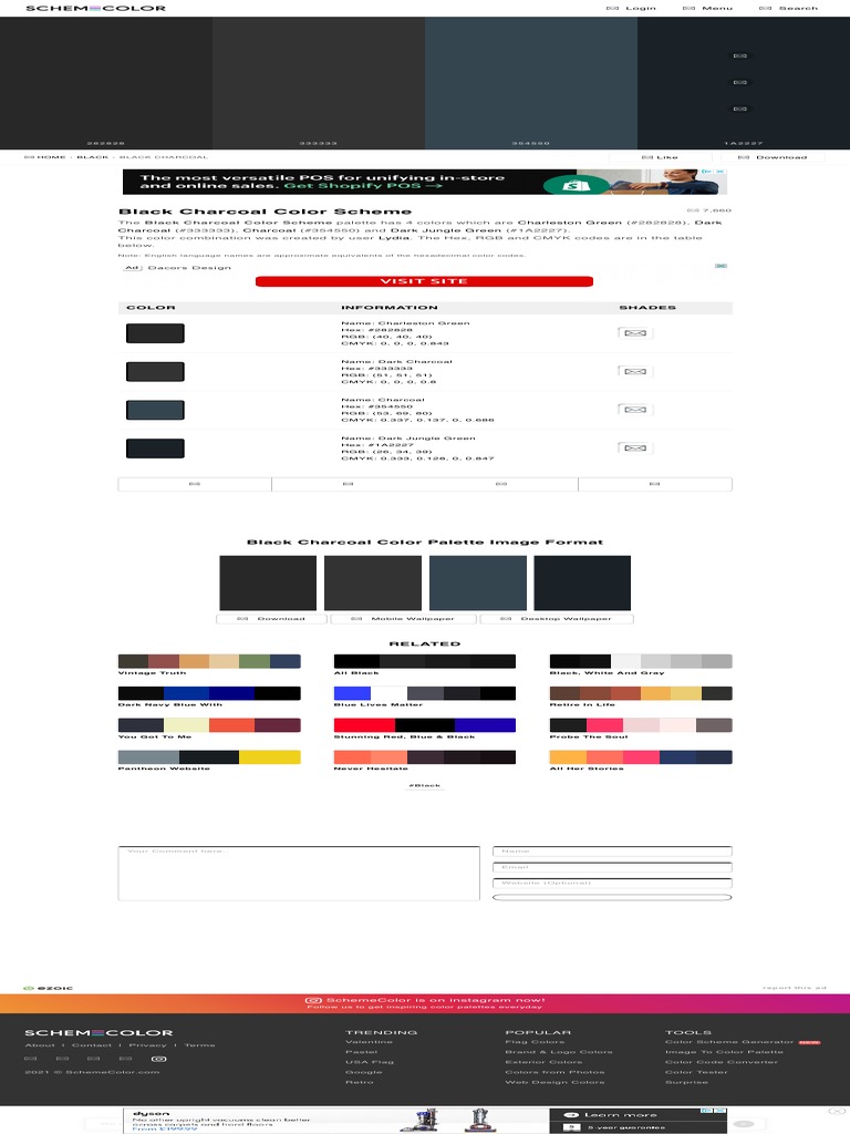 Black Charcoal Color Scheme Black | PDF | Rgb Color Model | Internet ...