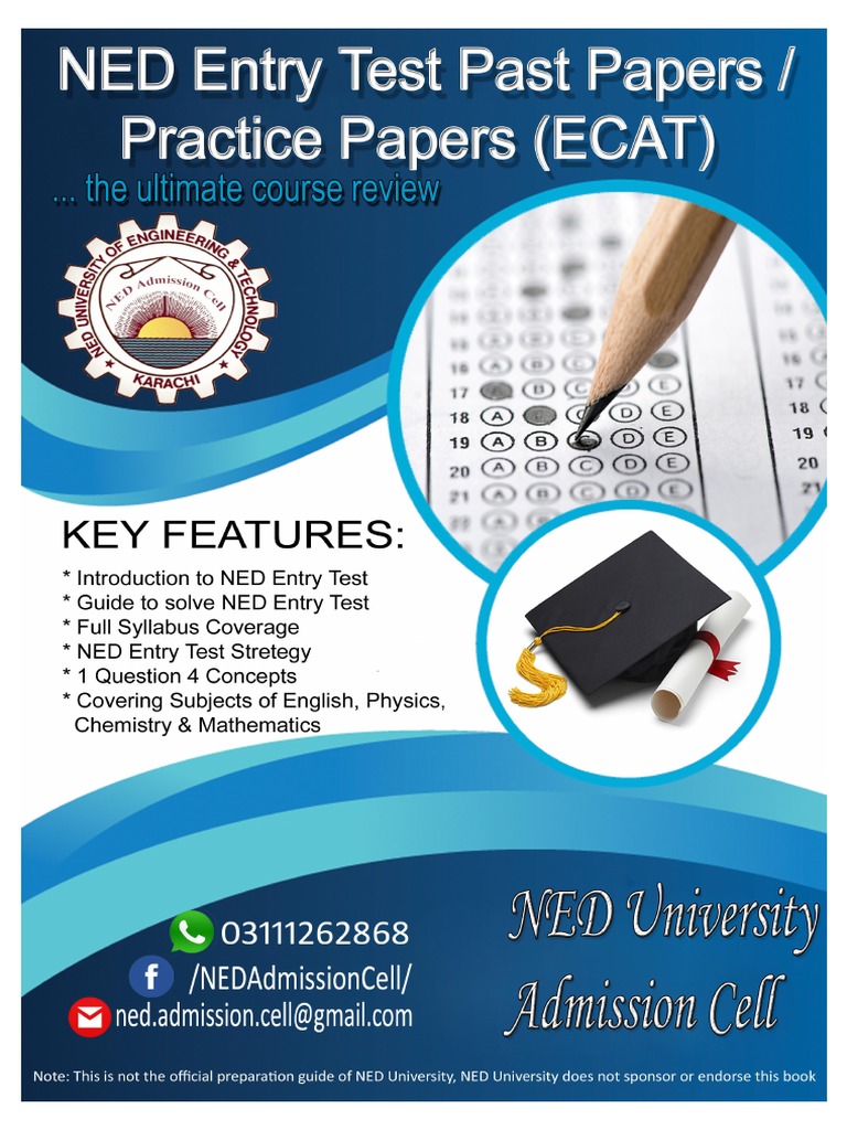 NED Entry Test Past Papers - Practice Papers Soft | PDF