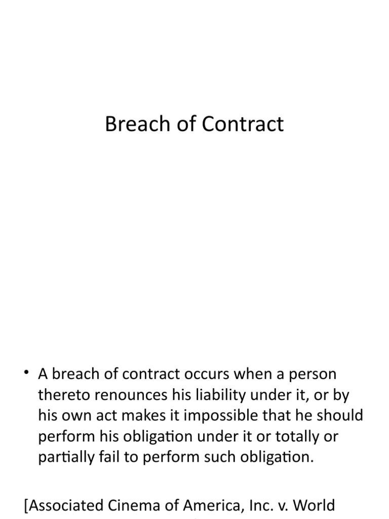 Understanding the Types and Consequences of Breach of Contract | PDF ...