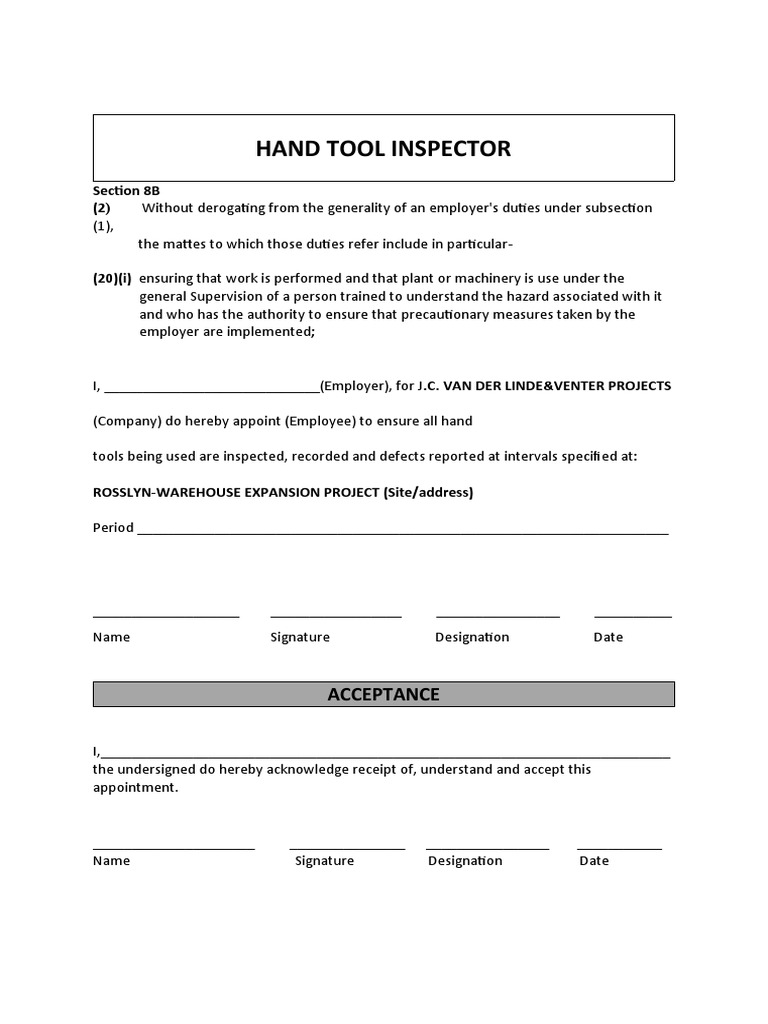 Hand Tool Inspector | PDF