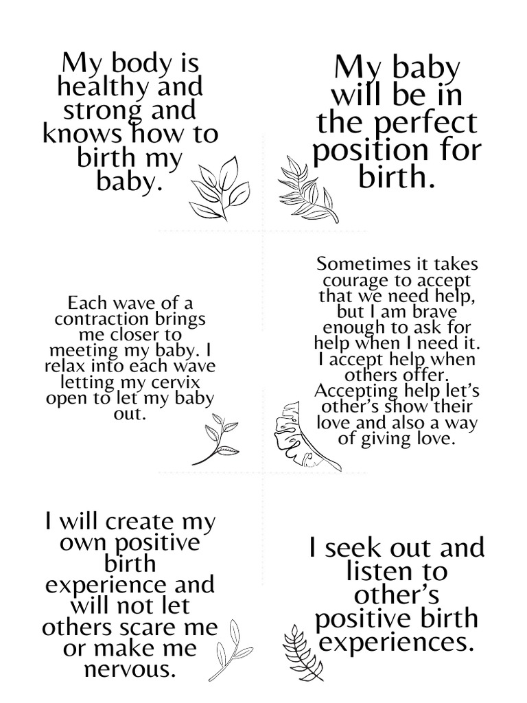 Pregnancy Yoga Cards and Positive Pregnancy Affirmations | PDF | Self ...