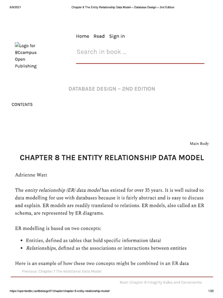 Chapter 8 The Entity Relationship Data Model - Database Design - 2nd ...