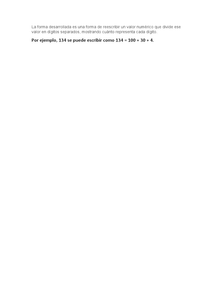 La Forma Desarrollada Definicion | PDF