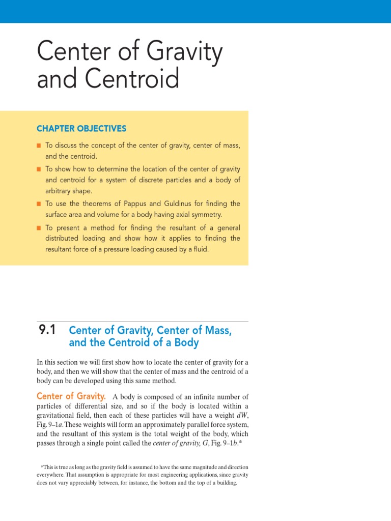 Center of Gravity and Centroid: Chapter Objectives | PDF | Center Of ...