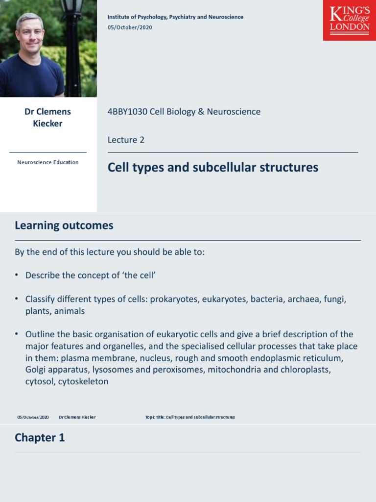 Cell Types and Subcellular Structures: 4BBY1030 Cell Biology ...