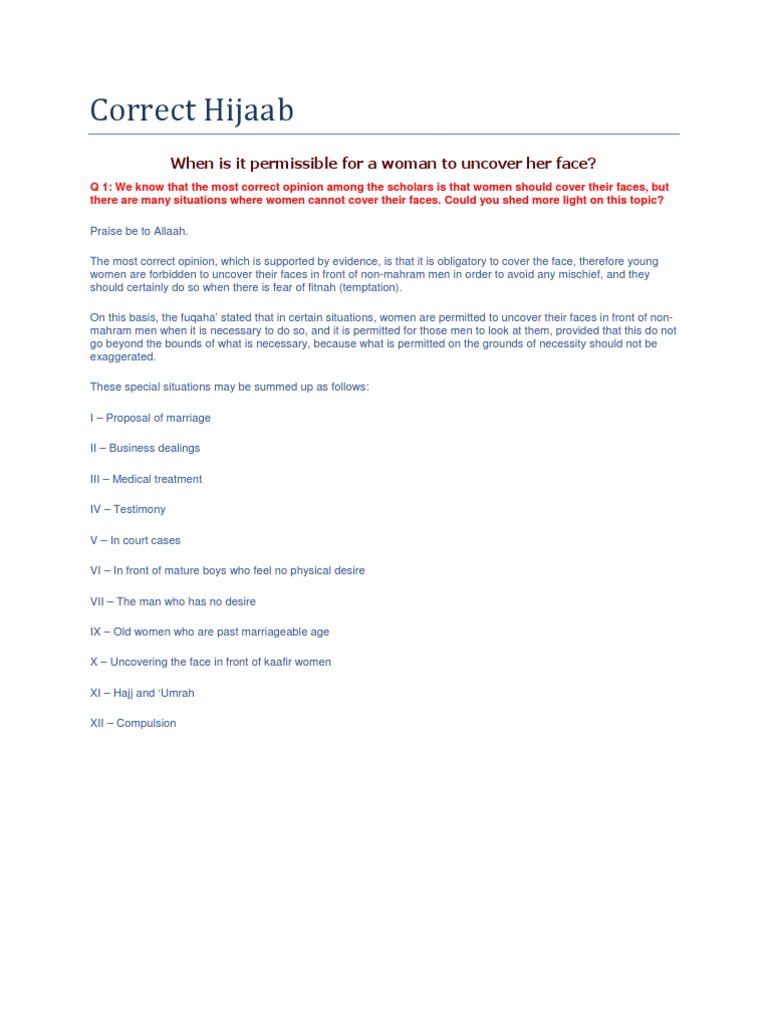 Guidelines for Proper Hijaab in Islam | PDF | Hijab | Hadith