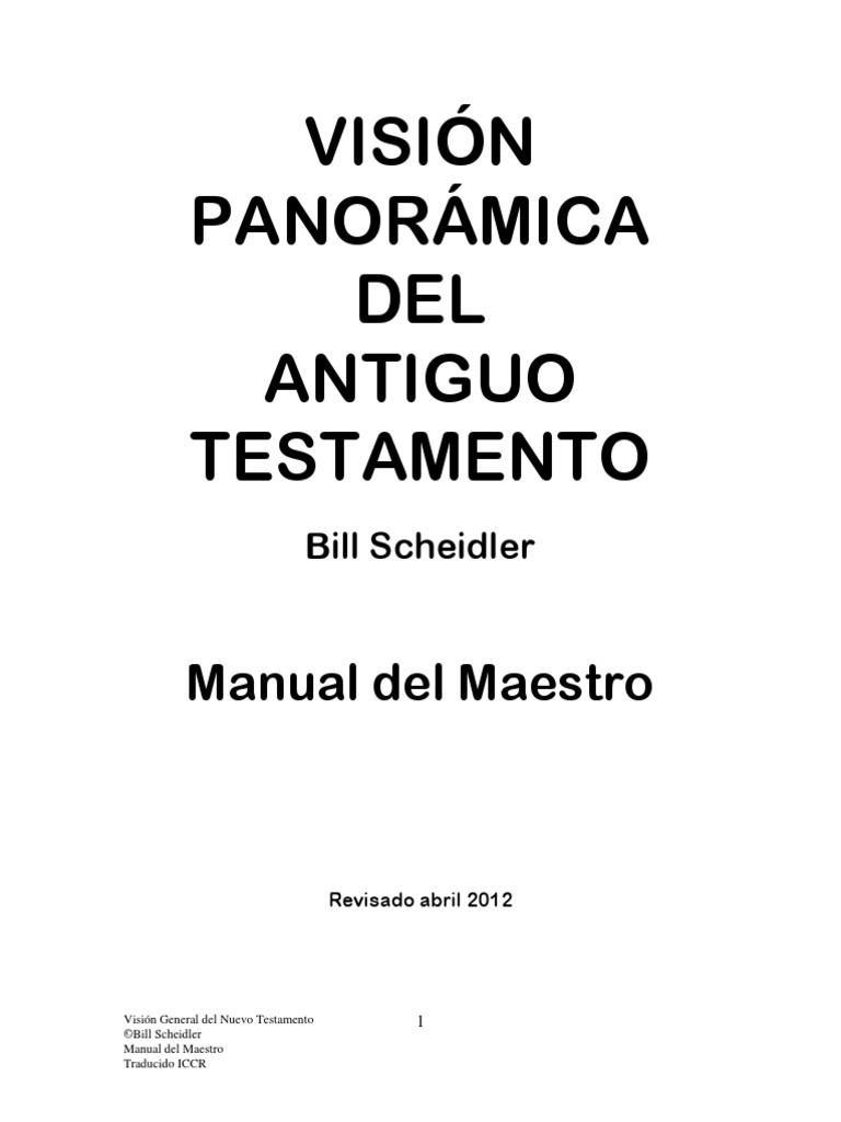 Bill Scheidler - Visión Panoramica Del Antiguo Testamento | PDF | Viejo ...