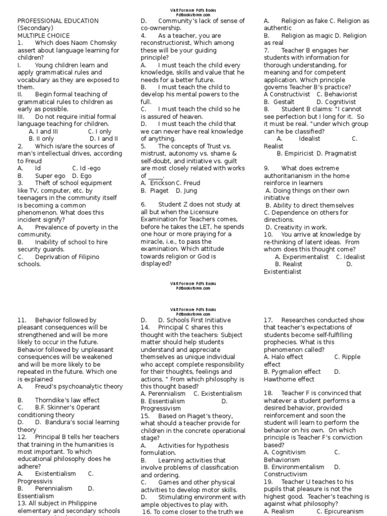 100 - LET Reviewer 2019 With Answer 125 Problems | PDF | Wellness