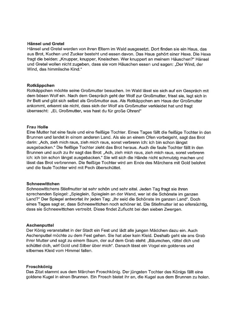 Fairytales in German | PDF