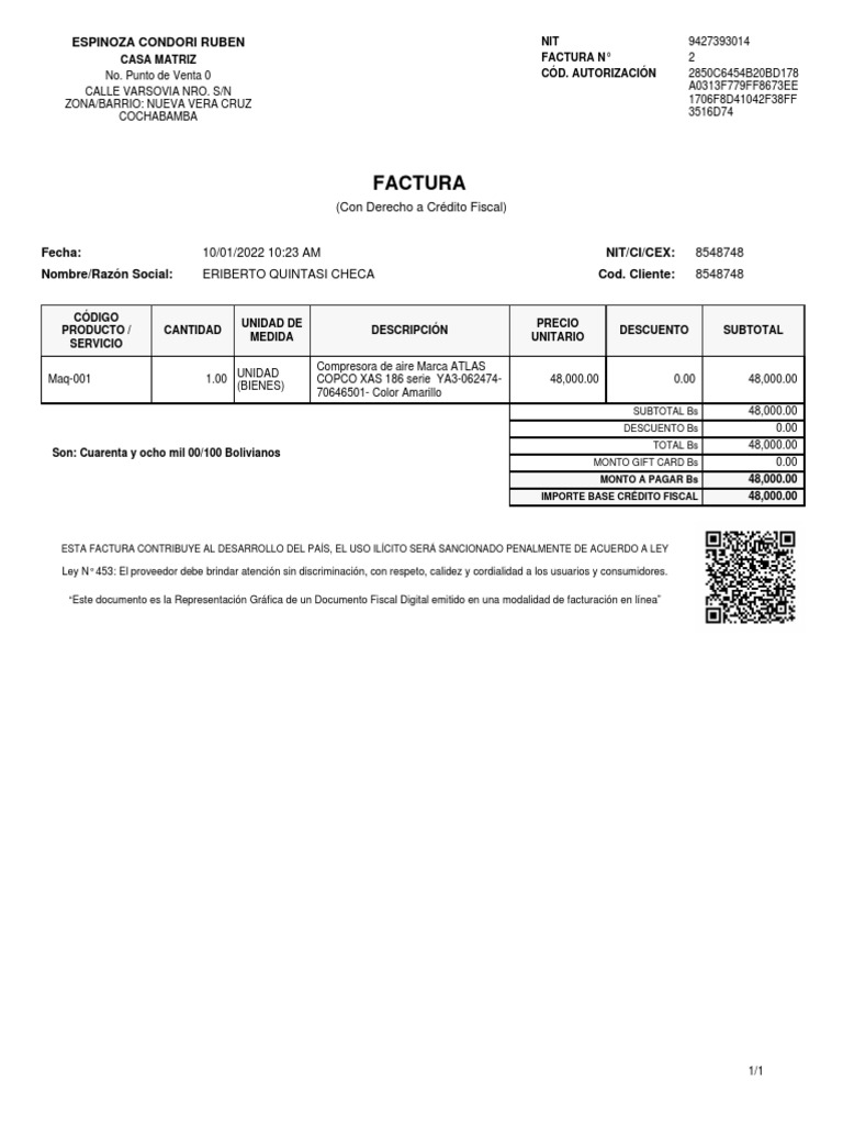 Factura Ruben 2021 | PDF | Economias