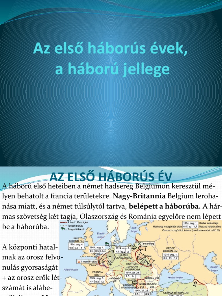 Az Első Háborús Évek, A Háború Jellege | PDF
