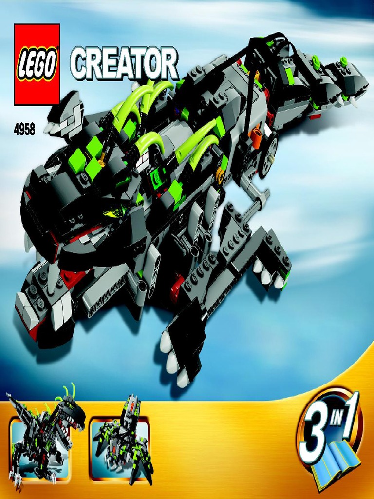 2007 4958 Monster Dino LEGO CREATOR 3 en 1 (2) Crocodile | PDF