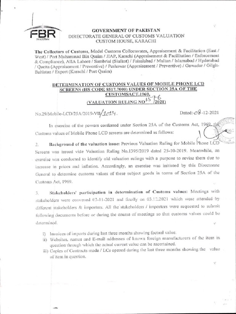 Valuation Ruling 1576 2021 2 | PDF | Real Estate Appraisal | Customs