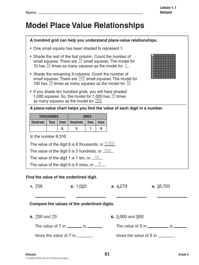 Place Value Relationships | PDF | Subtraction | Mathematics